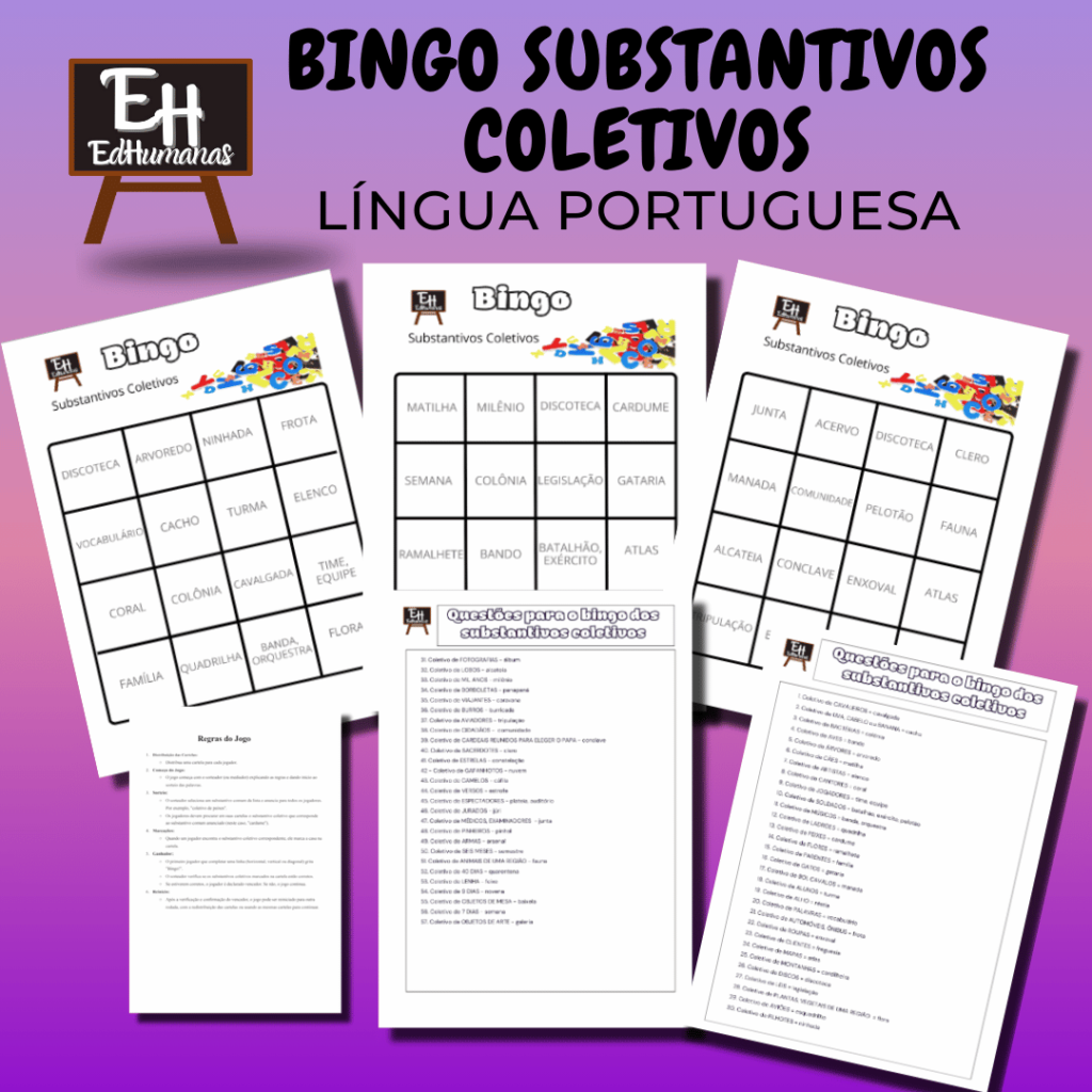 Bingo do substantivo coletivo – EdHumanas Língua Portuguesa