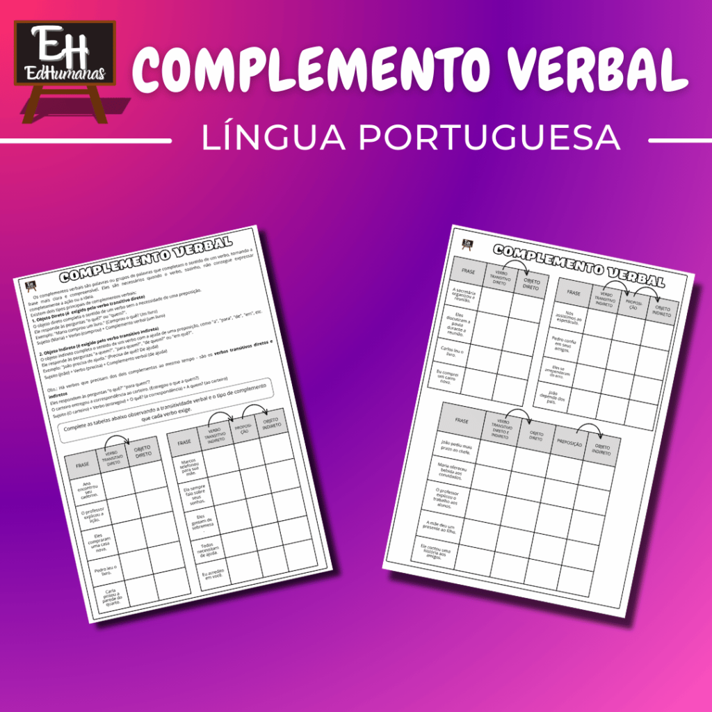 Complemento Verbal – EdHumanas Língua Portuguesa